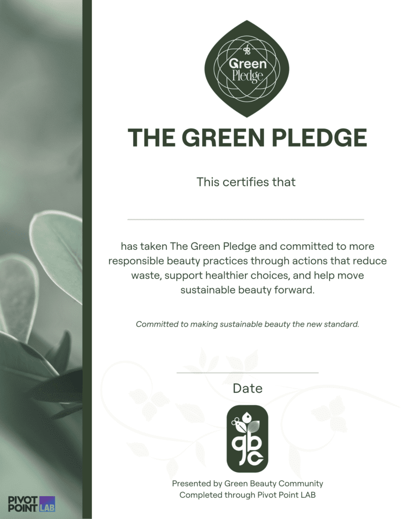 Earth Month Green Pledge - Free Certificate | The Green Beauty Community